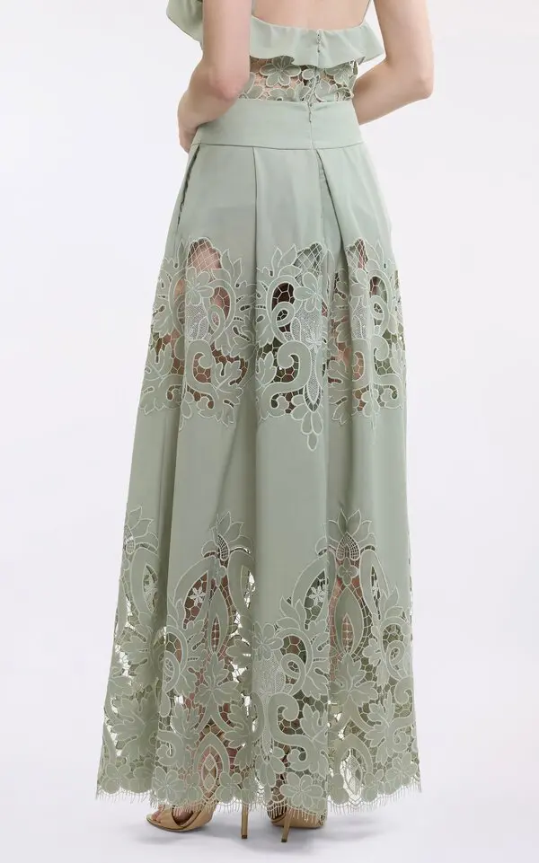 Elie Saab Lace-insert Midi Skirt