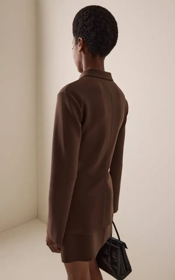 BIRROT Lay2 Fitted Button-down Crepe Top
