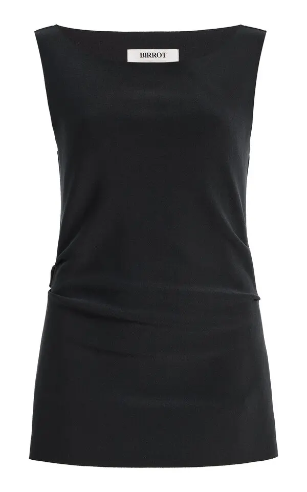BIRROT Lay2 Draped Top - Black