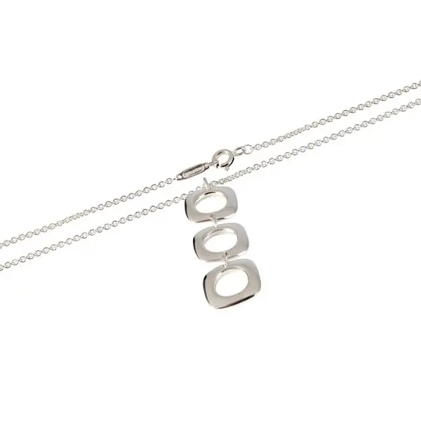 Tiffany & Co. Sterling Silver Square Cushion Pendant