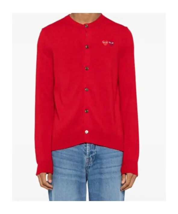 Play Comme Des Garcon Comme Des Garçons Play Crewneck Knitted Cardigan