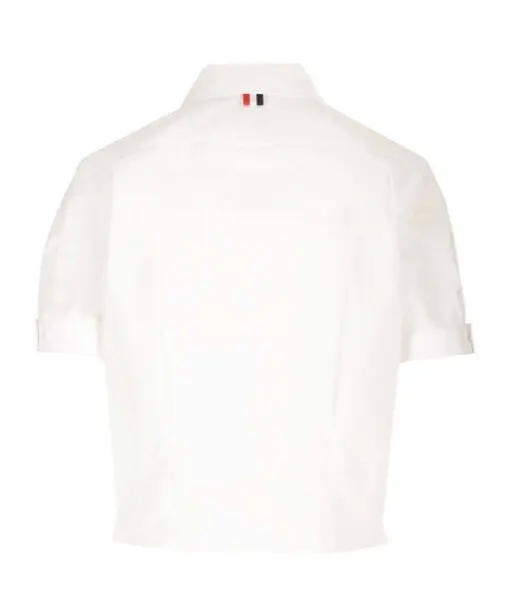 Thom Browne Short-sleeved Bow Detail Top