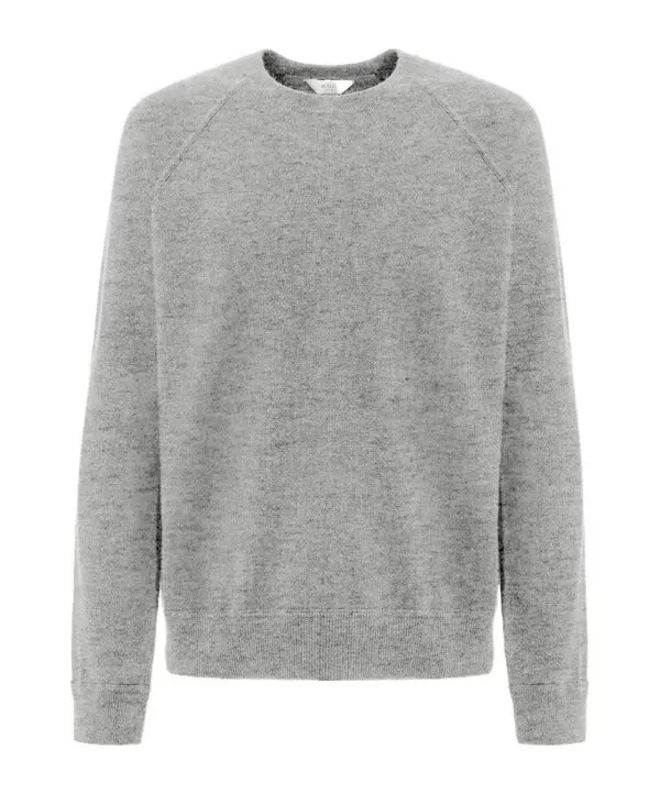 Malo Silvio Raglan Crew Neck In Luxury Cashmere - Cement Ash