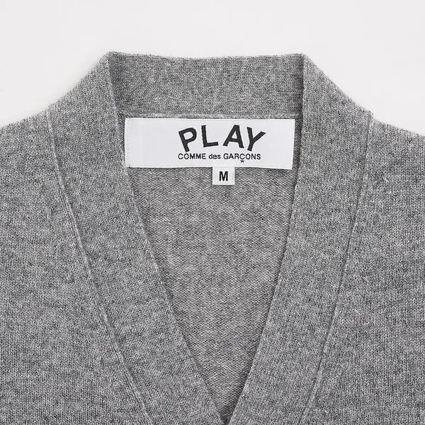 Play Comme Des Garcon Logo Patch V-neck Cardigan