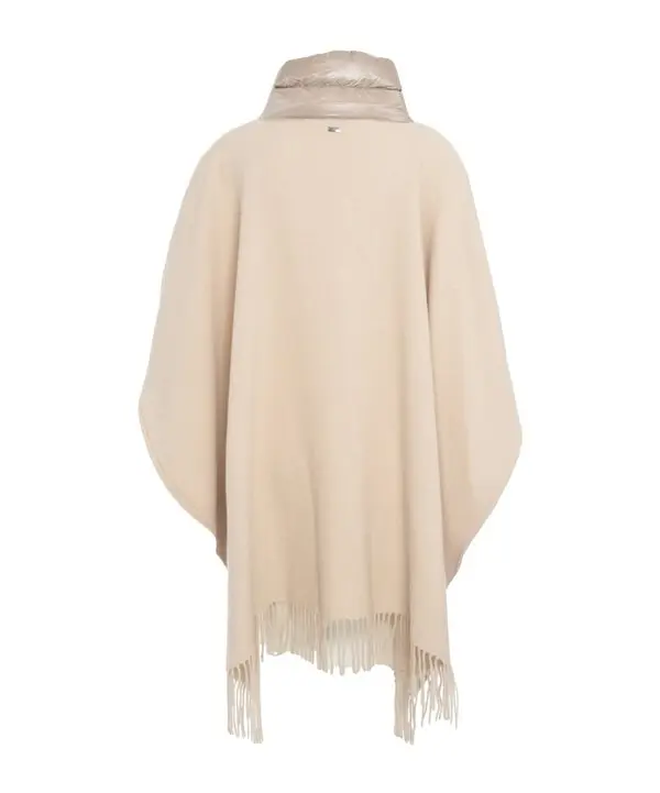 Herno Drawstring High Collar Cape With Quilted Detailing