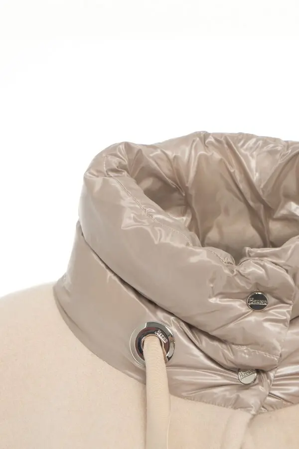 Herno Drawstring High Collar Cape With Quilted Detailing