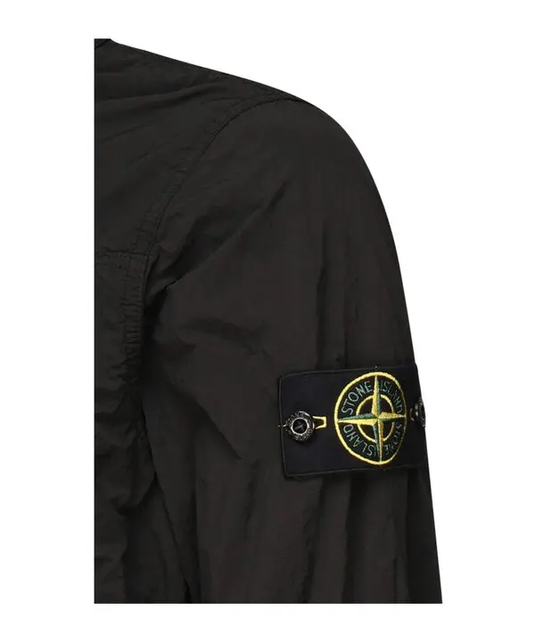 Stone Island Logo Patch Zip-up Overshirt