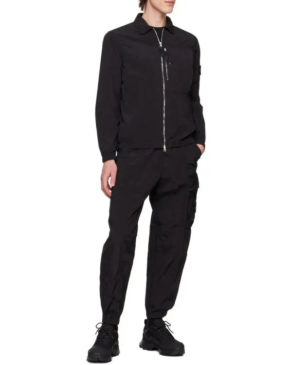 Stone Island Logo Patch Zip-up Overshirt
