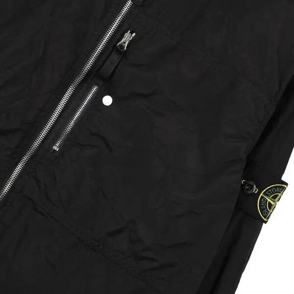 Stone Island Logo Patch Zip-up Overshirt