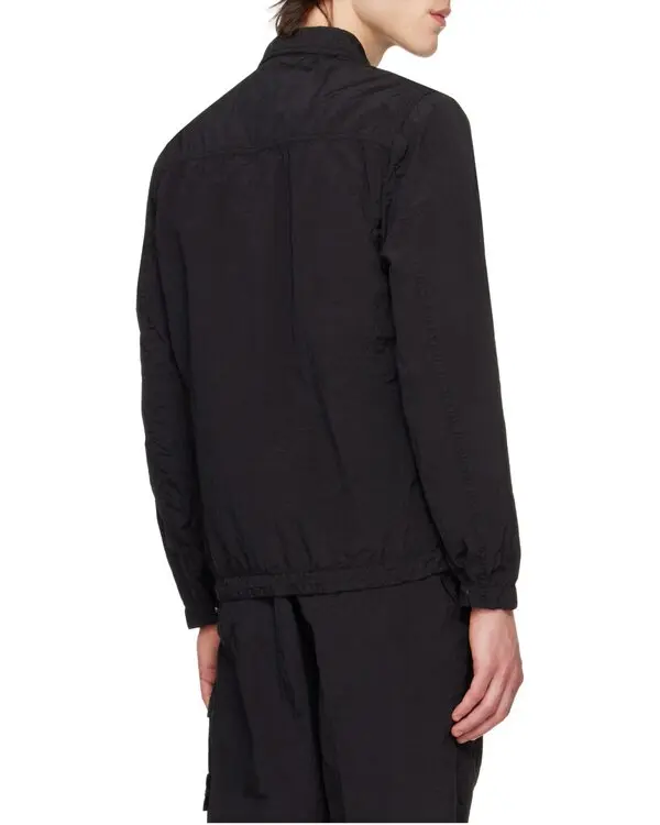 Stone Island Logo Patch Zip-up Overshirt