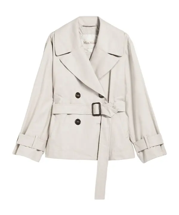Max Mara Double-breasted Long-sleevd Coat - White