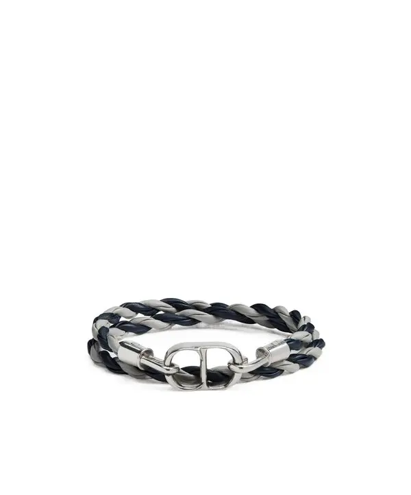 Dior Cdicon Woven Leather Double Bracelet - Black