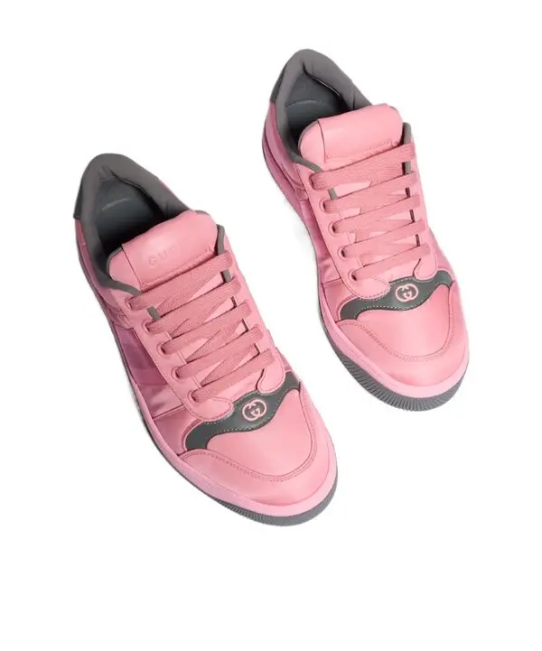 Gucci Screener Sneakers With Double G Rubber Insert - Pink
