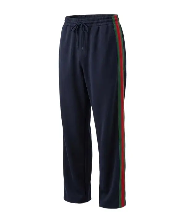 Gucci Silk Cotton Sportswear Pants With Web