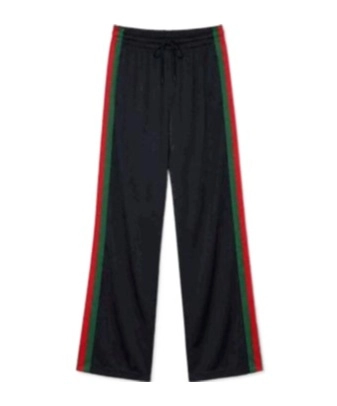 Gucci Web Stripe Detailed Wide Leg Trousers - Black