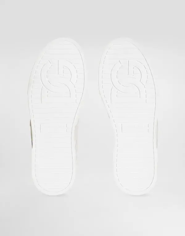 Dolce & Gabbana Portofino Logo Patch Lace Up Sneakers - Multi-color