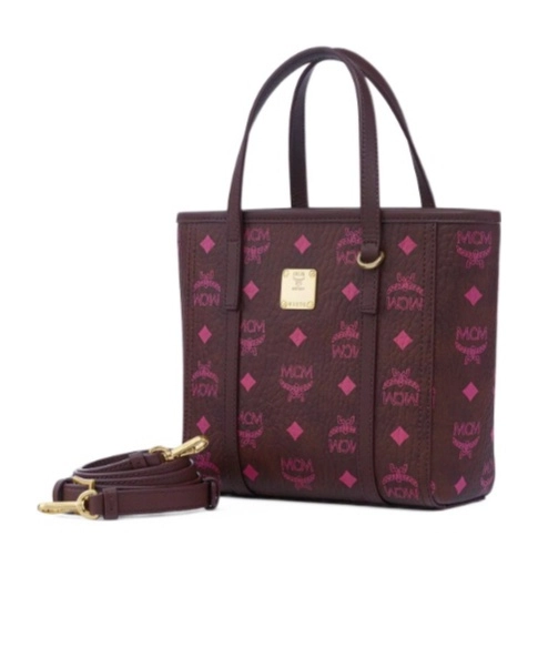 Mcm Toni Top-zip Shopper In Visetos With Monogram