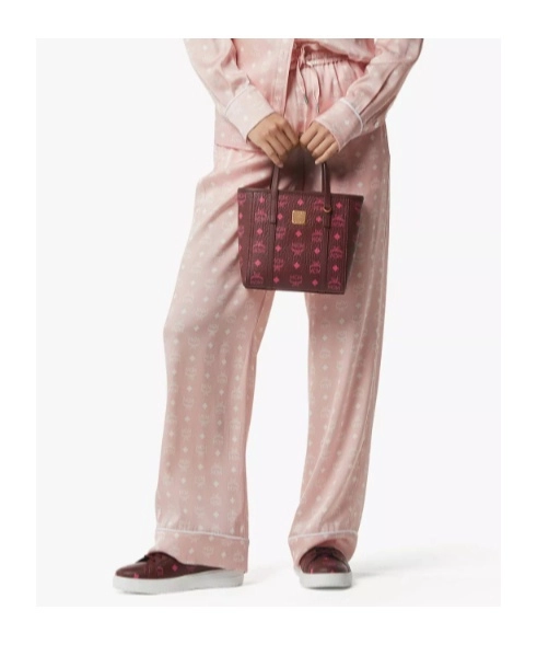 Mcm Toni Top-zip Shopper In Visetos With Monogram