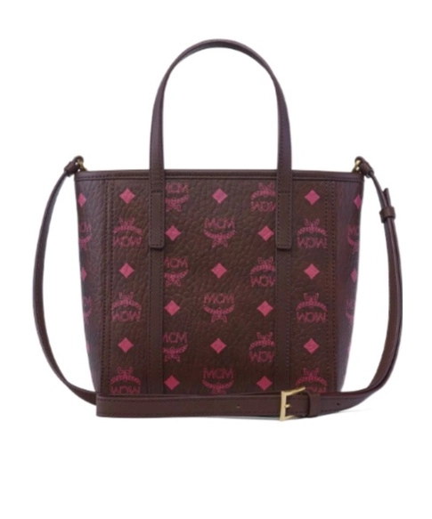 Mcm Toni Top-zip Shopper In Visetos With Monogram