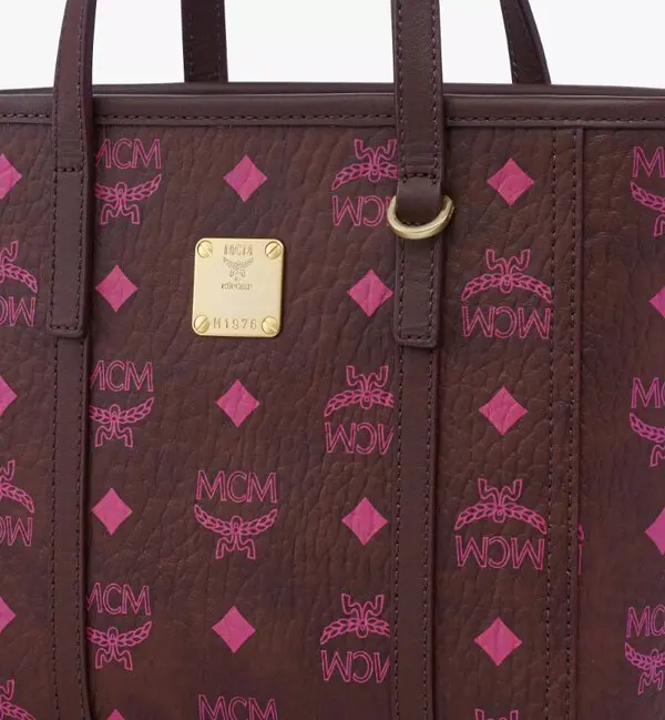 Mcm Toni Top-zip Shopper In Visetos With Monogram