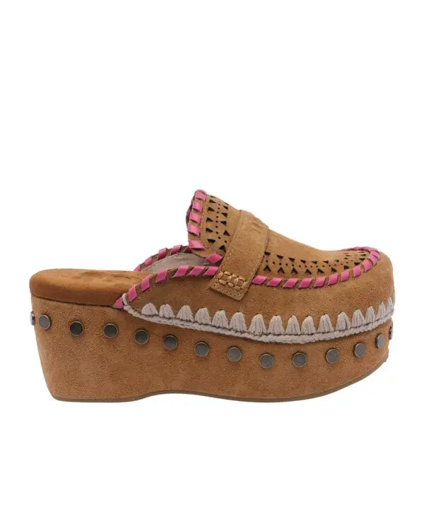 Mou Slip-on Clog Mules With Round Toe
