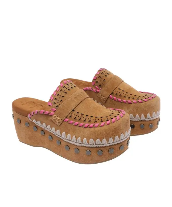 Mou Slip-on Clog Mules With Round Toe