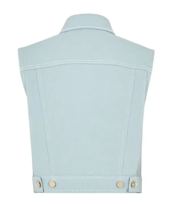 Fendi Logo Embroidered Denim Gilet