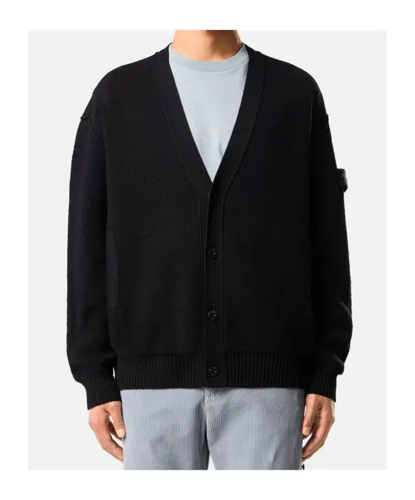 Stone Island Loose-fit V-neck Cardigan With Pockets