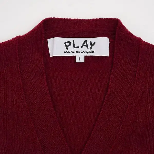 Play Comme Des Garcon Heart Appliqué Wool Cardigan