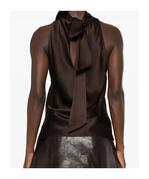 Brunello Cucinelli Asymmetric-hem Silk Top
