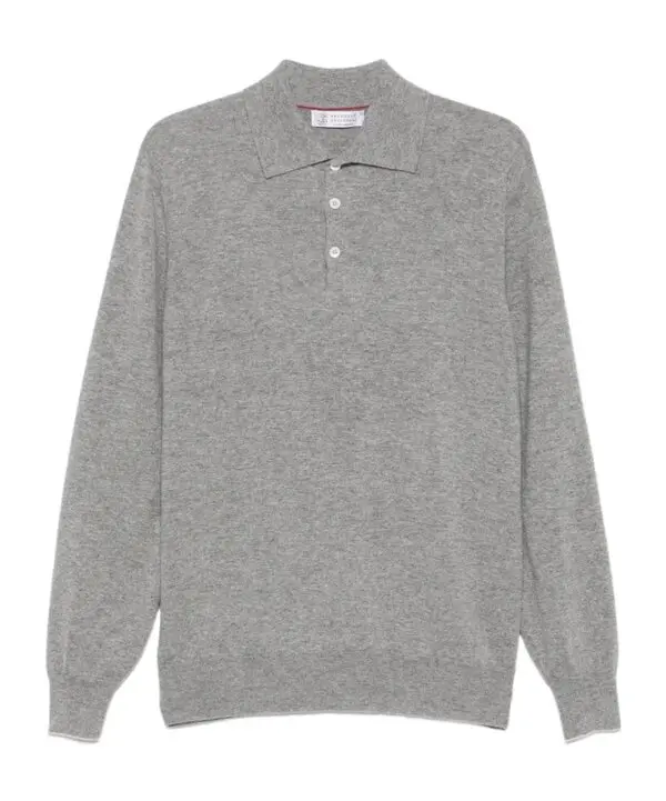 Brunello Cucinelli Long-sleeve Polo Shirt - Gray