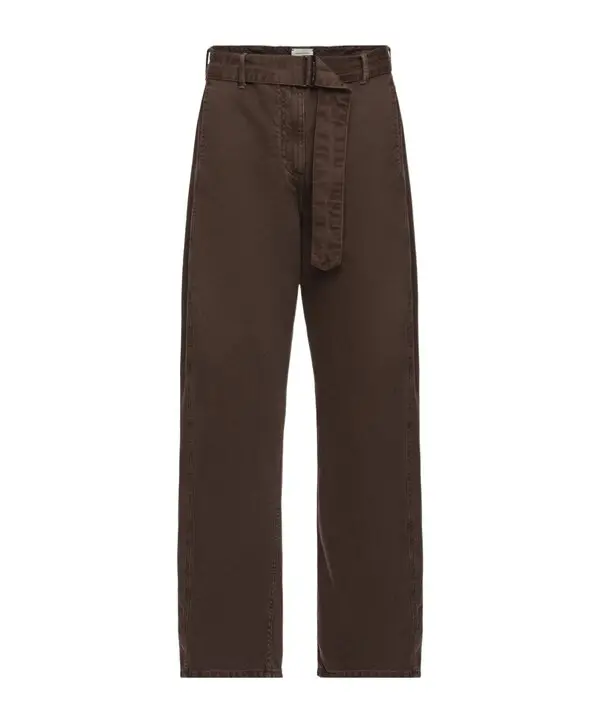 Magda Butrym Denim Low-rise Belted Trousers - Brown