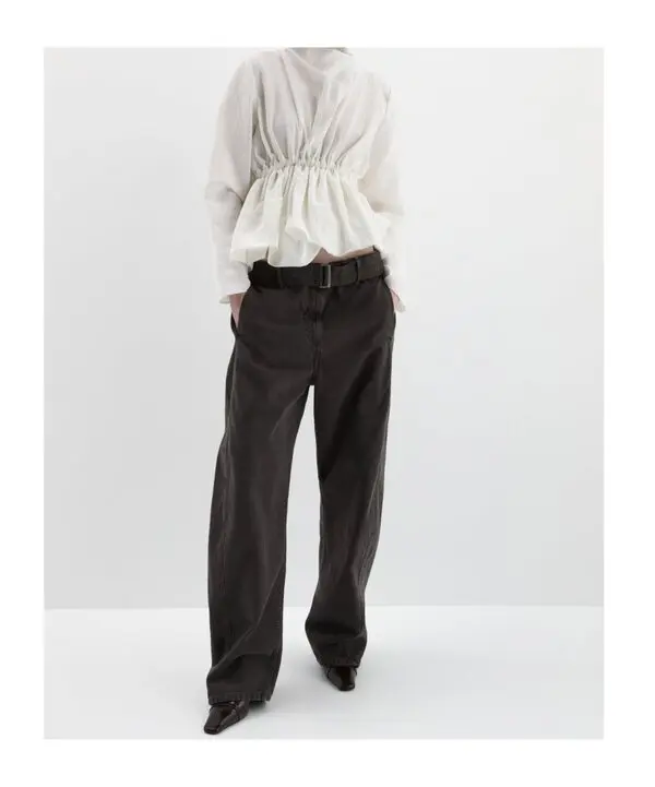 Magda Butrym Denim Low-rise Belted Trousers