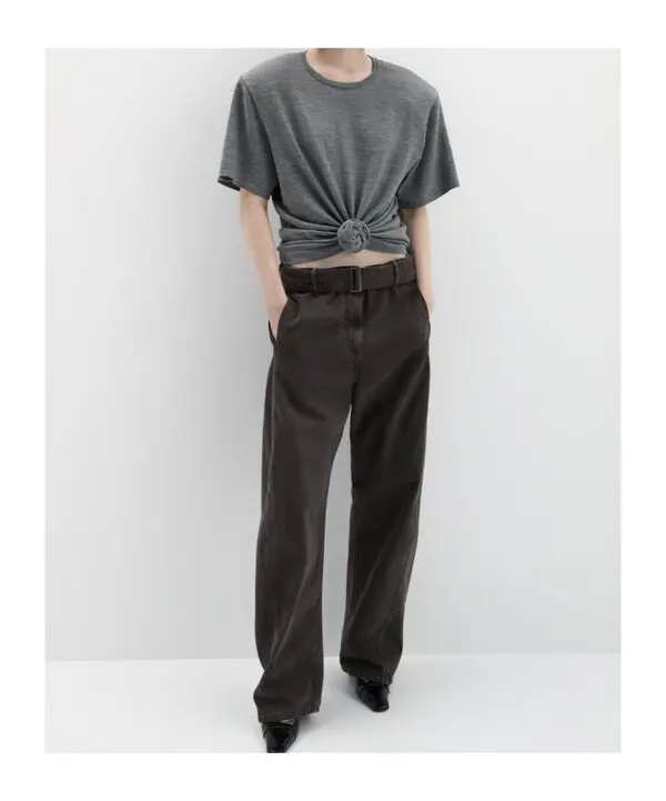 Magda Butrym Denim Low-rise Belted Trousers
