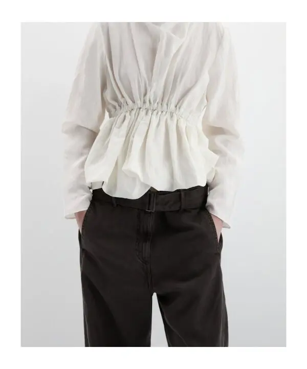 Magda Butrym Denim Low-rise Belted Trousers