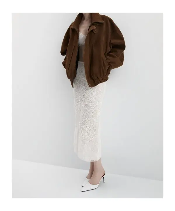 Magda Butrym Snap-collar Leather Aviator Jacket In Suede