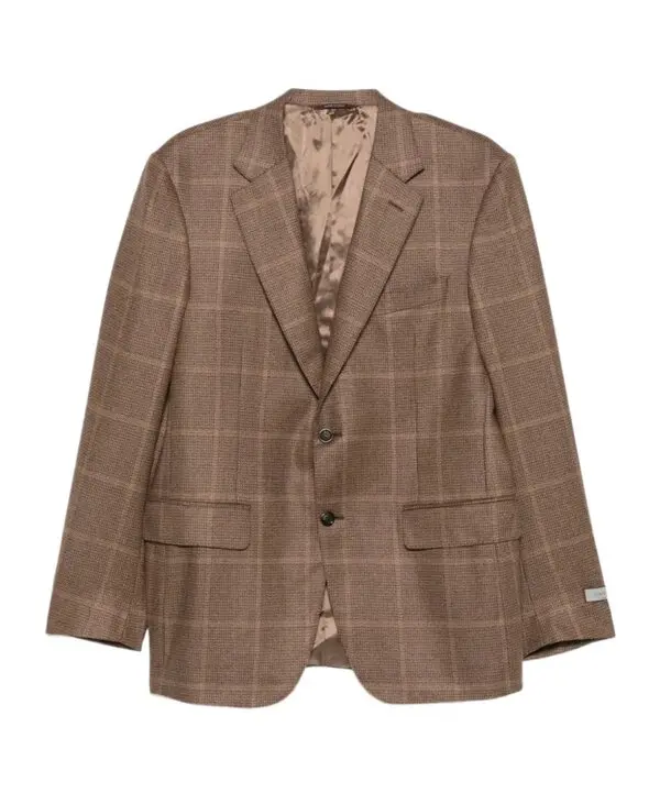 Canali Check-pattern Single-breasted Jacket