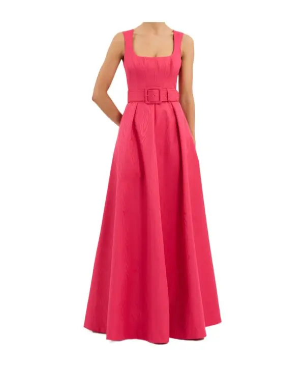 Rebecca Vallance Rosalia Belted Maxi Dress - Magenta