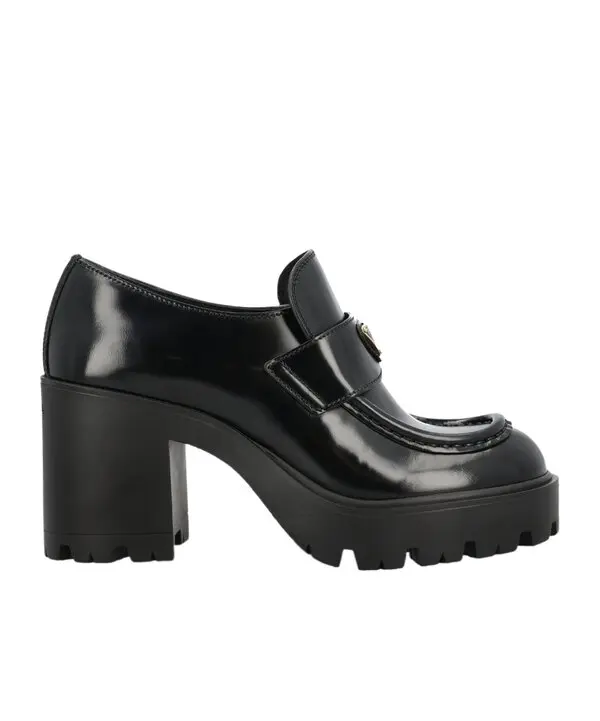 Prada Round-toe High-heeled Loafers