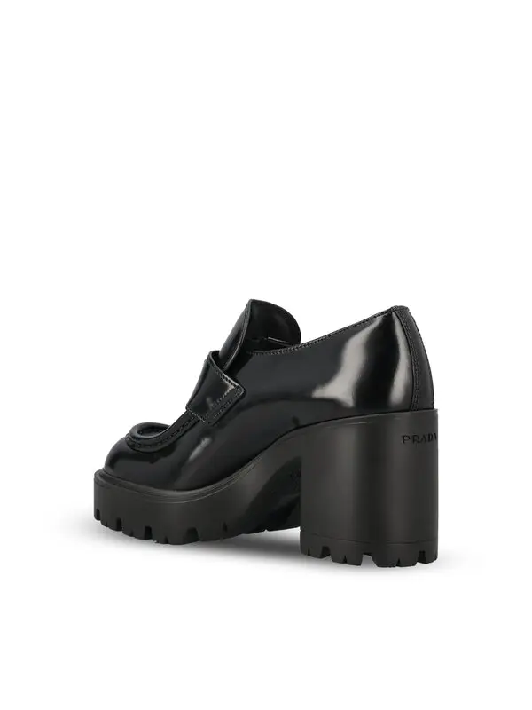 Prada Round-toe High-heeled Loafers