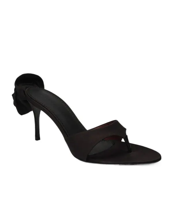 Magda Butrym Satin Thong Sandals With Flower