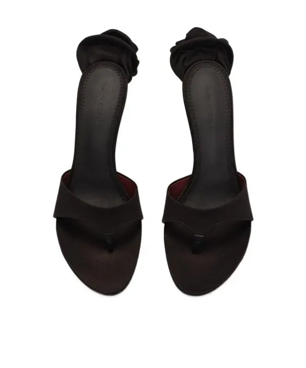 Magda Butrym Satin Thong Sandals With Flower