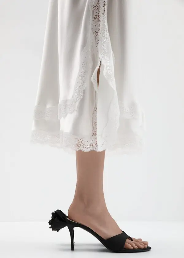 Magda Butrym Satin Thong Sandals With Flower