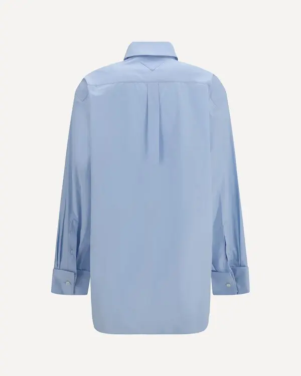 Prada Logo Embroidered Long Sleeved Shirt