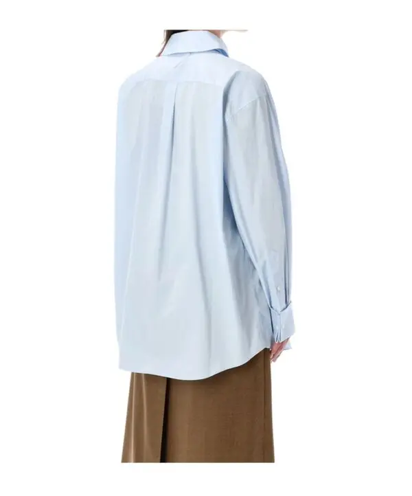 Prada Logo Embroidered Long Sleeved Shirt