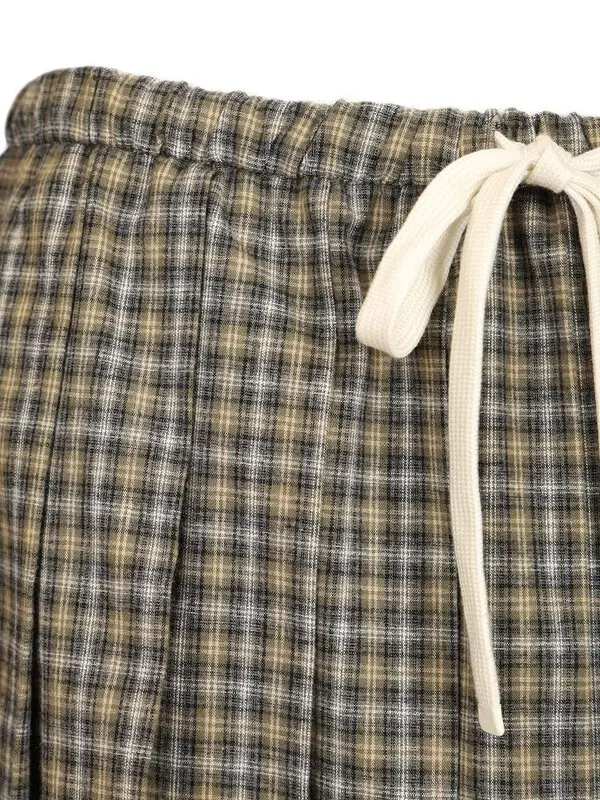 Miu Miu Check-pattern Pleated Mini Skirt - Black