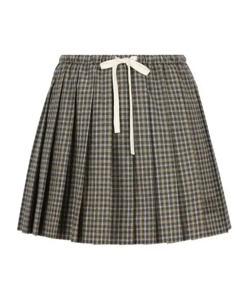 Miu Miu Check-pattern Pleated Mini Skirt - No