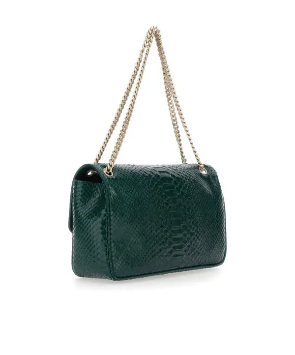 TOM FORD Semi Shiny Printed Python B/c Chainshoulder Bag