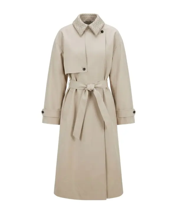 Bottega Veneta Collared Long-sleeved Coat - Nude