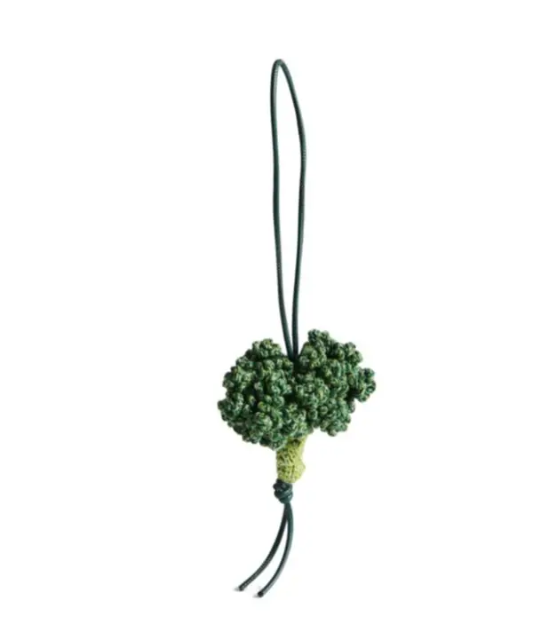 J.W.ANDERSON Hand-crocheted Broccoli Charm With Silver Logo Pendant - Green